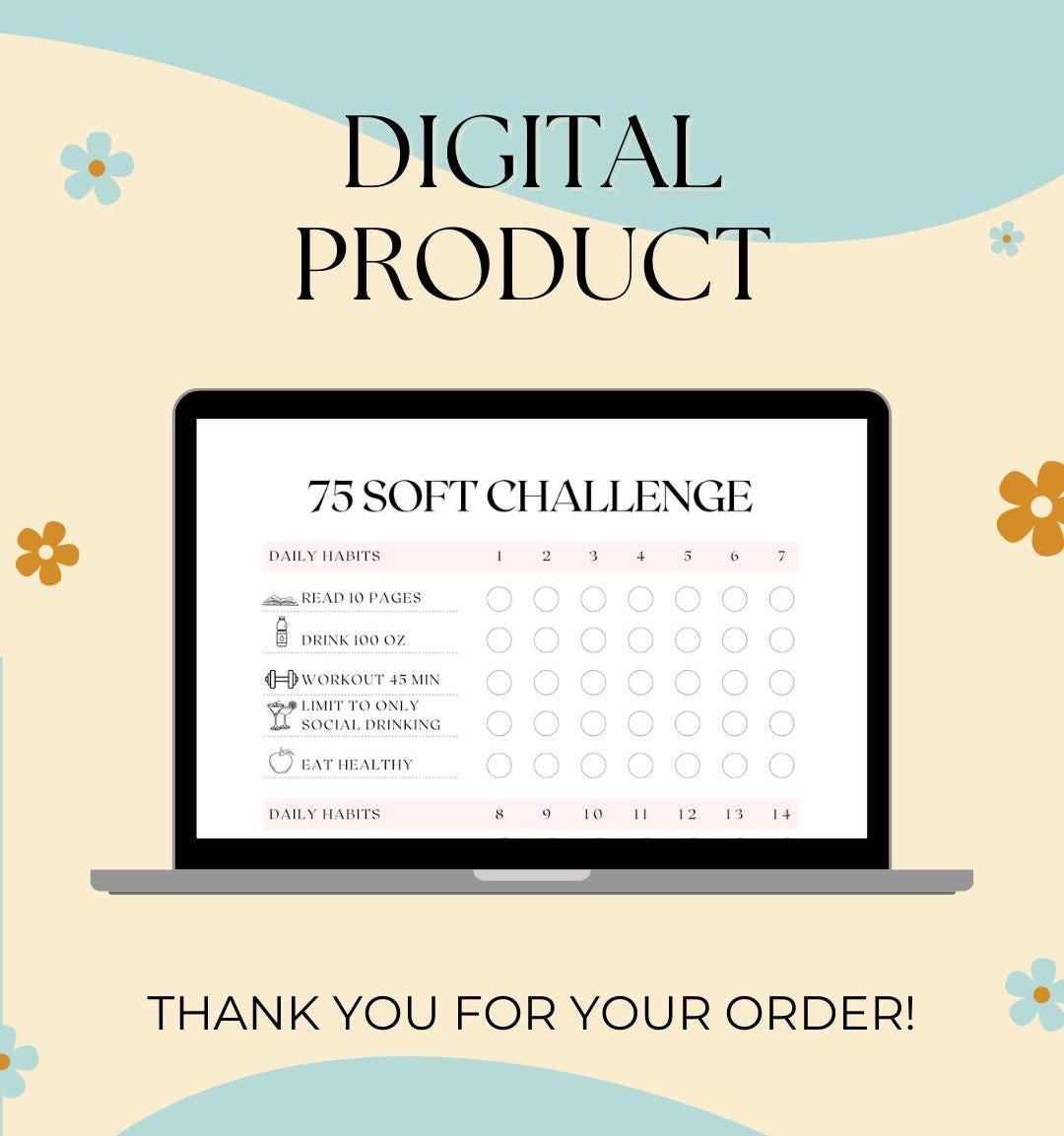 75 Soft Daily Habit Tracker Template | Daily 75 Hard Tracker | 75 Soft ...