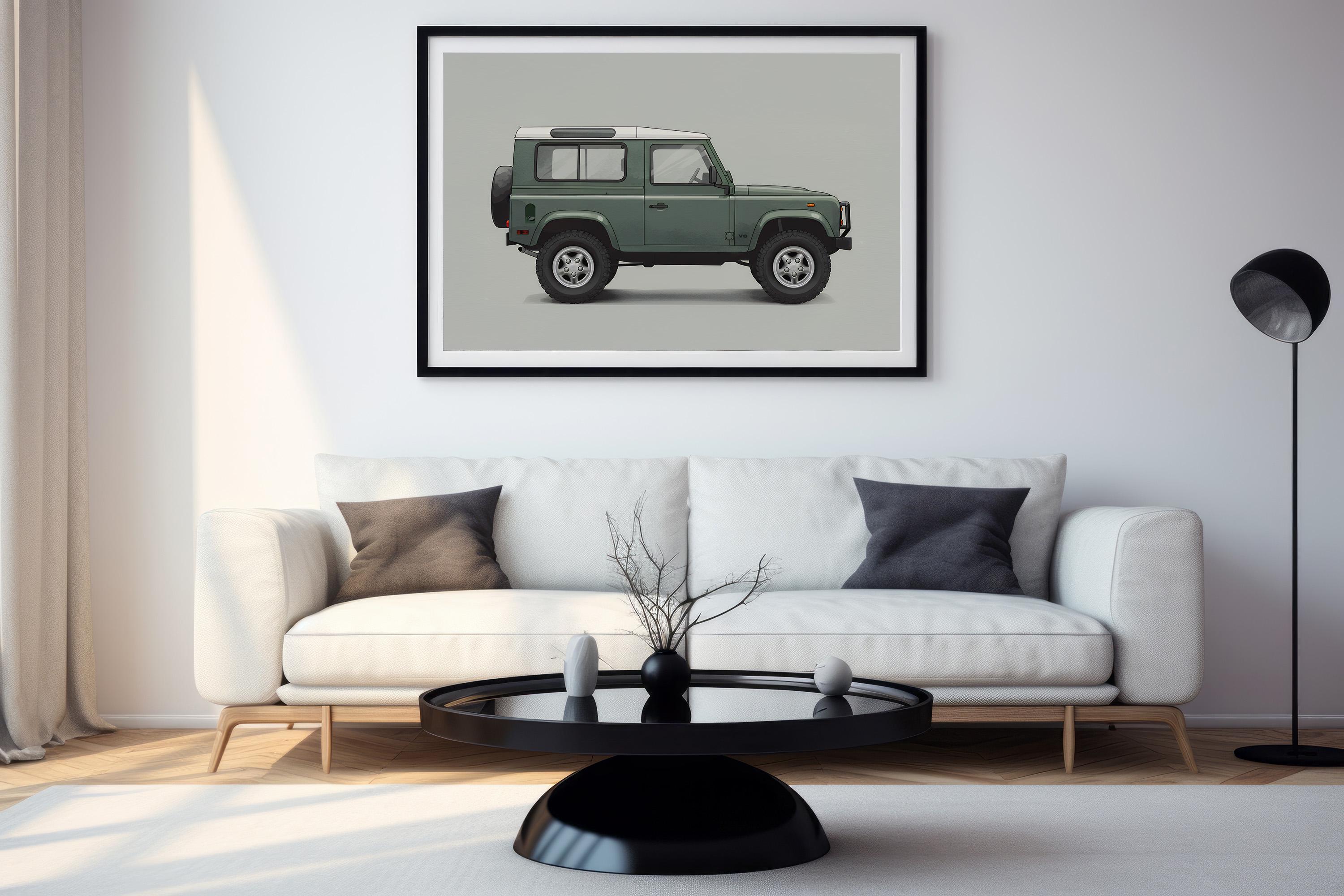 1995 Land Rover Defender 90 Watercolor Illustration | Minimalist ...