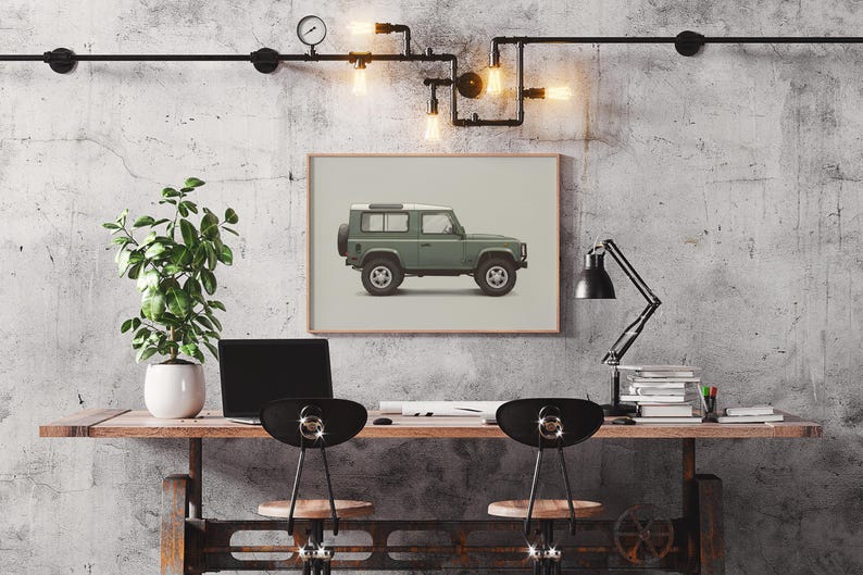 1995 Land Rover Defender 90 Watercolor Illustration | Minimalist ...