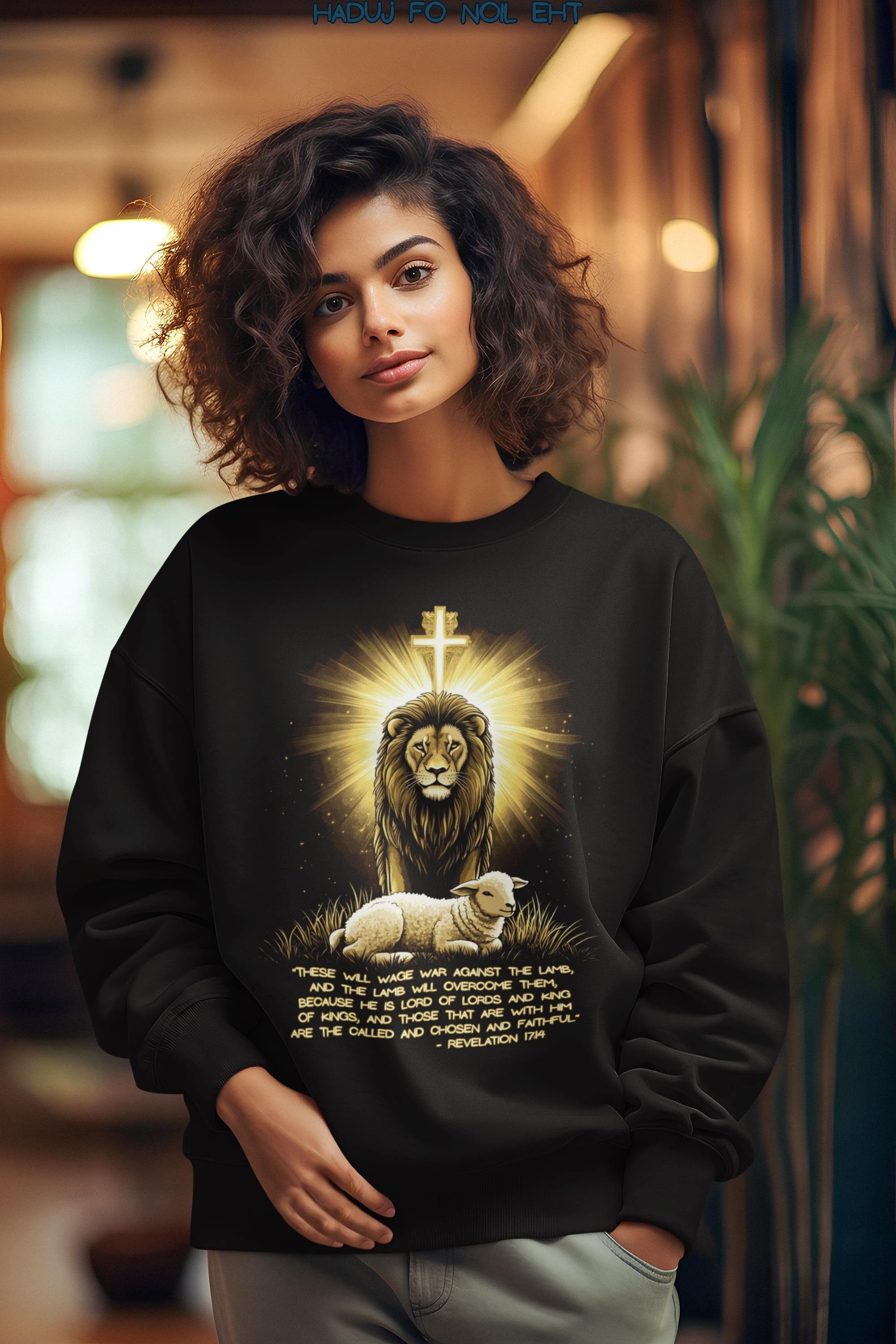 The LION & the LAMB Heavy Weight Christian Sweatshirt (S-5XL): Women's ...