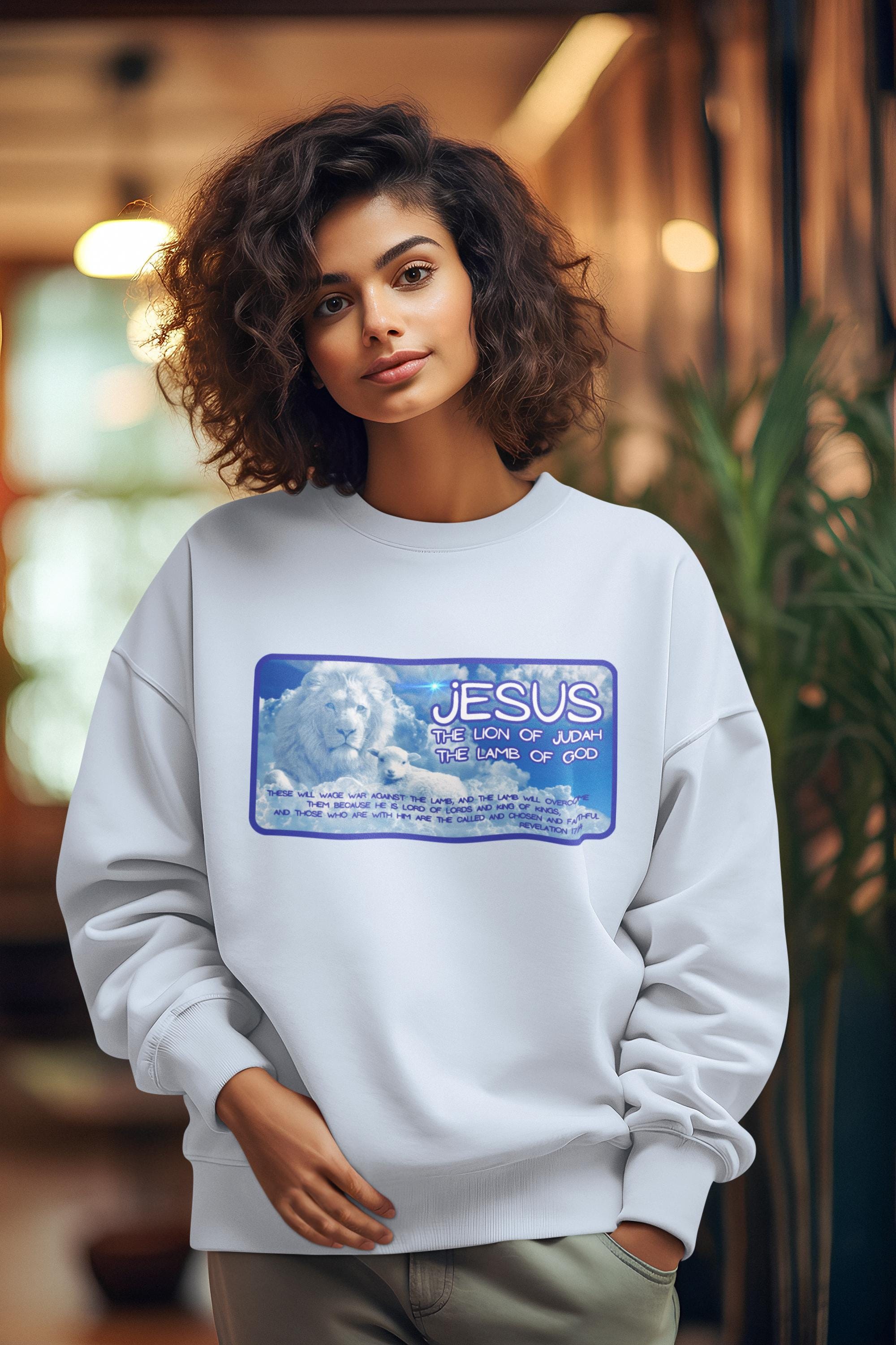 The LION & the LAMB Heavy Weight Patriotic Christian Sweatshirt (S-5XL ...