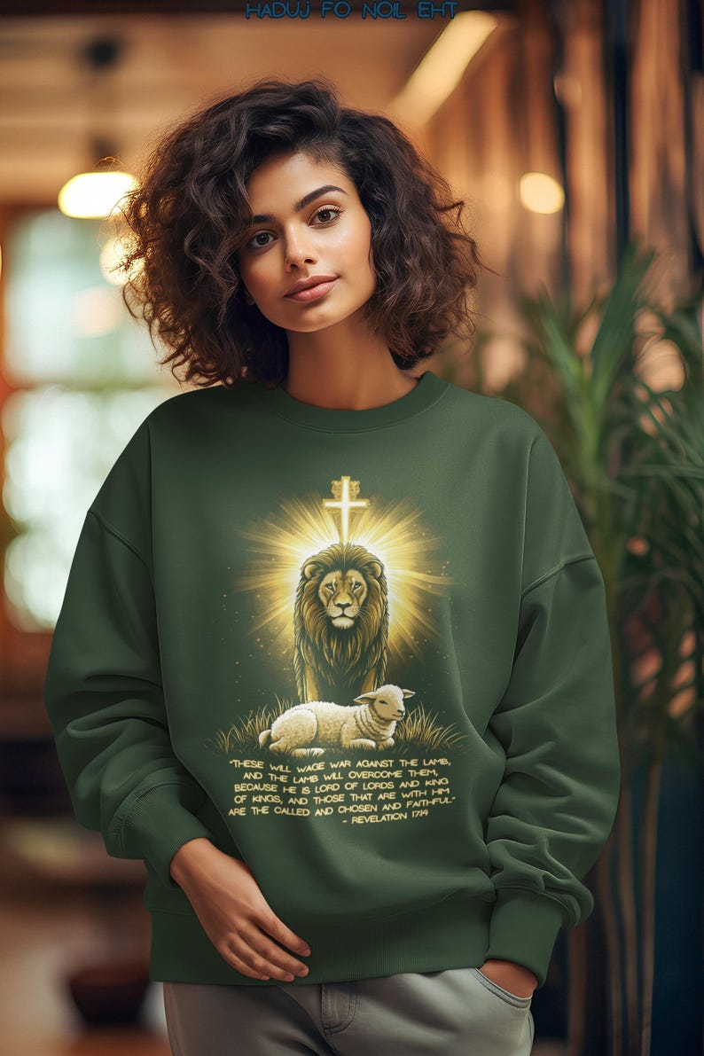 The LION & the LAMB Heavy Weight Christian Sweatshirt (S-5XL): Women's ...