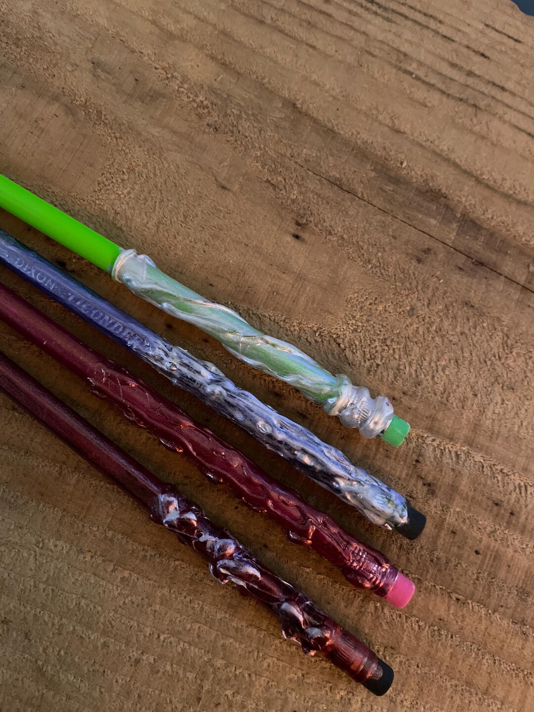 Handcrafted Unique Pencil Wands Set of 6 Shimmer Finish - Etsy