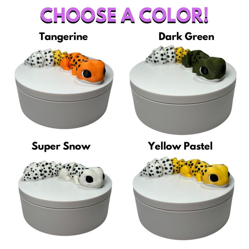 Leopard Gecko Articulated Fidget Toy, Chunky 3D Print Sensory Desk ...