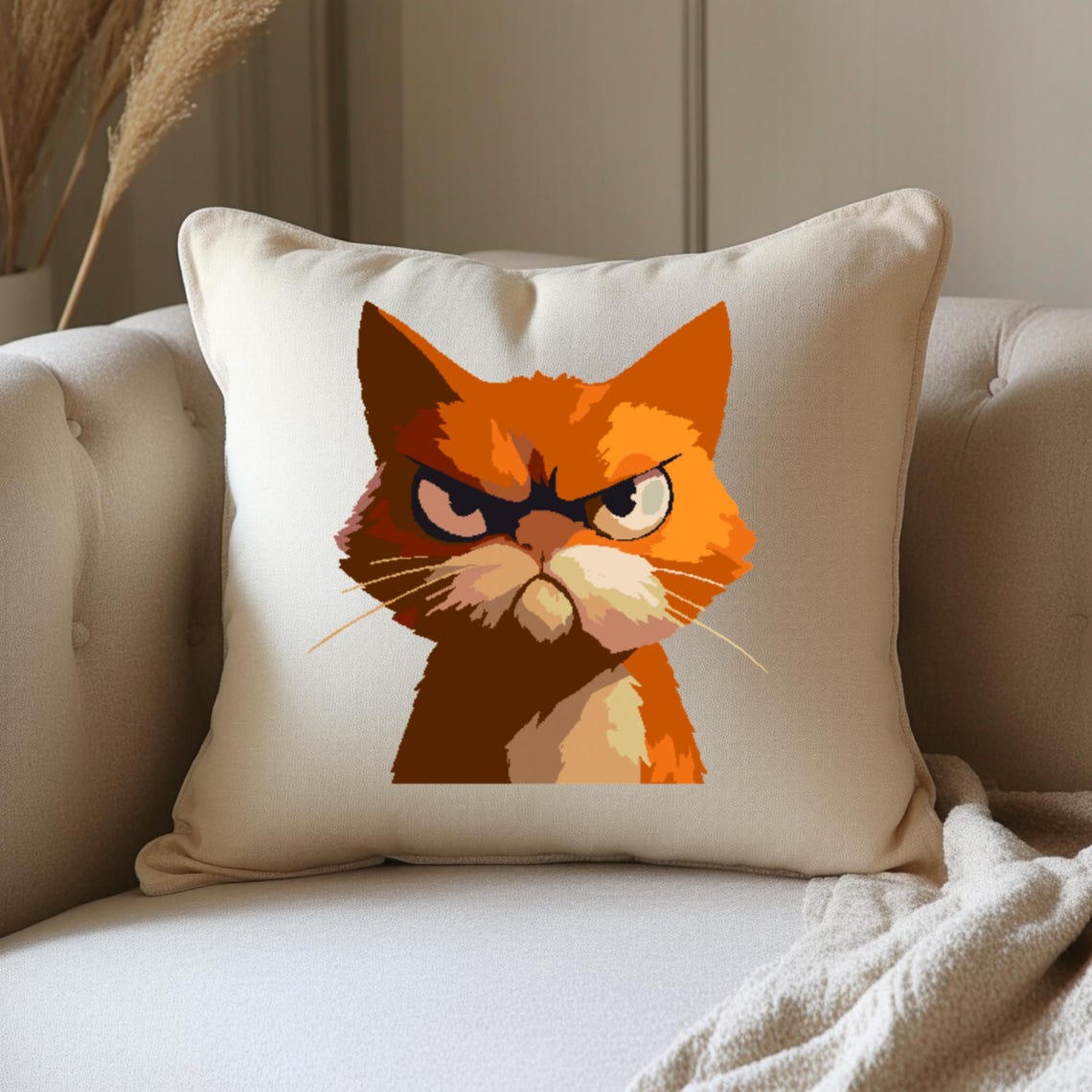 Angry Cat Embroidery Design - Digital Machine File | Instant Download ...