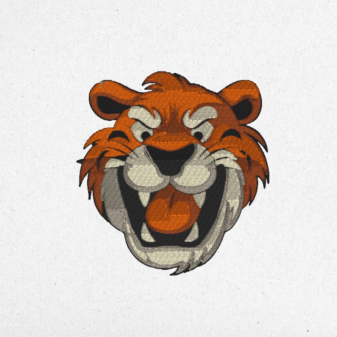 Tiger Face Embroidery Design - Digital Machine Embroidery File | 12x12 ...
