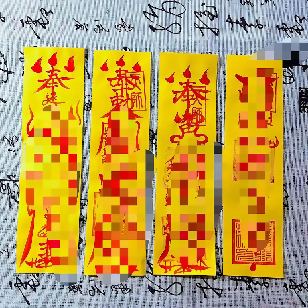 Anti-evil Ghost Amulet,blessed Taoist Handwritten Cinnabar Talisman,god ...