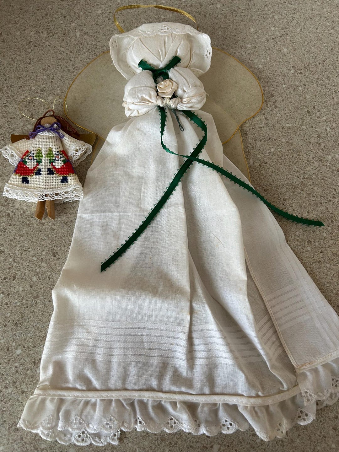 Handkerchief and Crosstitch Angels Handmade - Etsy