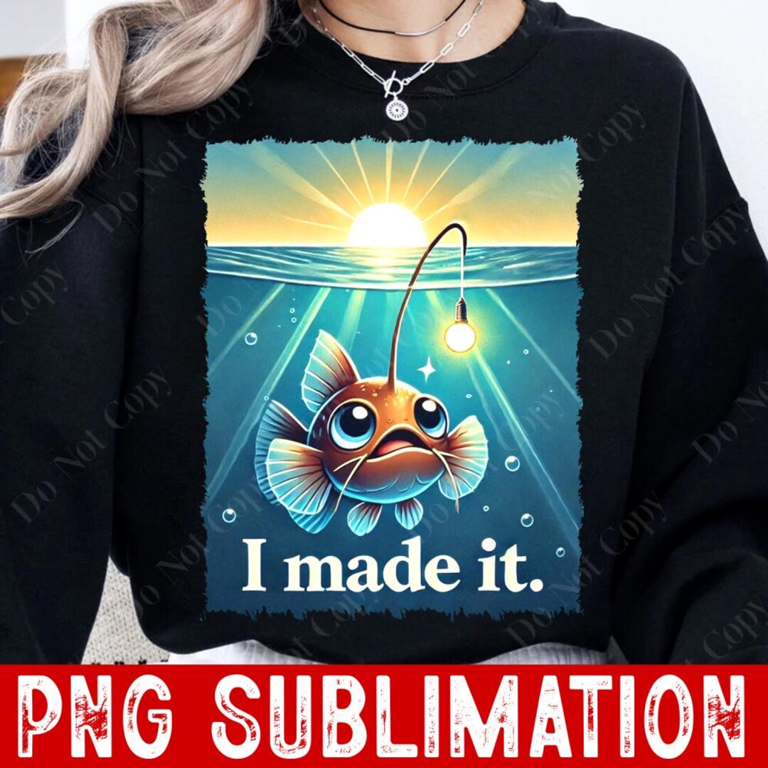 Black Seadevil Ocean Watercolor, Angler Fish Wall Png, Angler Fish Meme ...