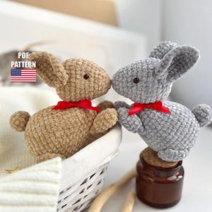 Crochet Pattern Bunny, Realistic Rabbit Amigurumi, Stuffed Animal ...