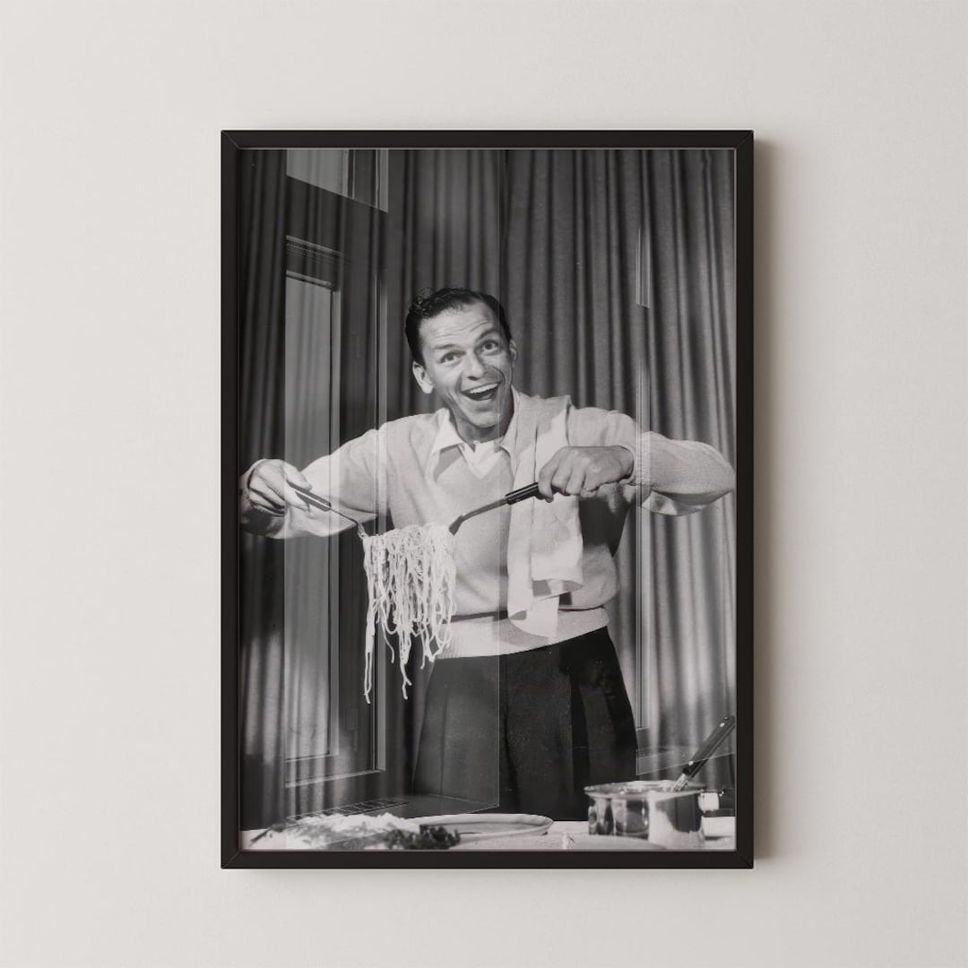 Vintage Frank Sinatra Spaghetti Photo Print Black and White Kitchen ...