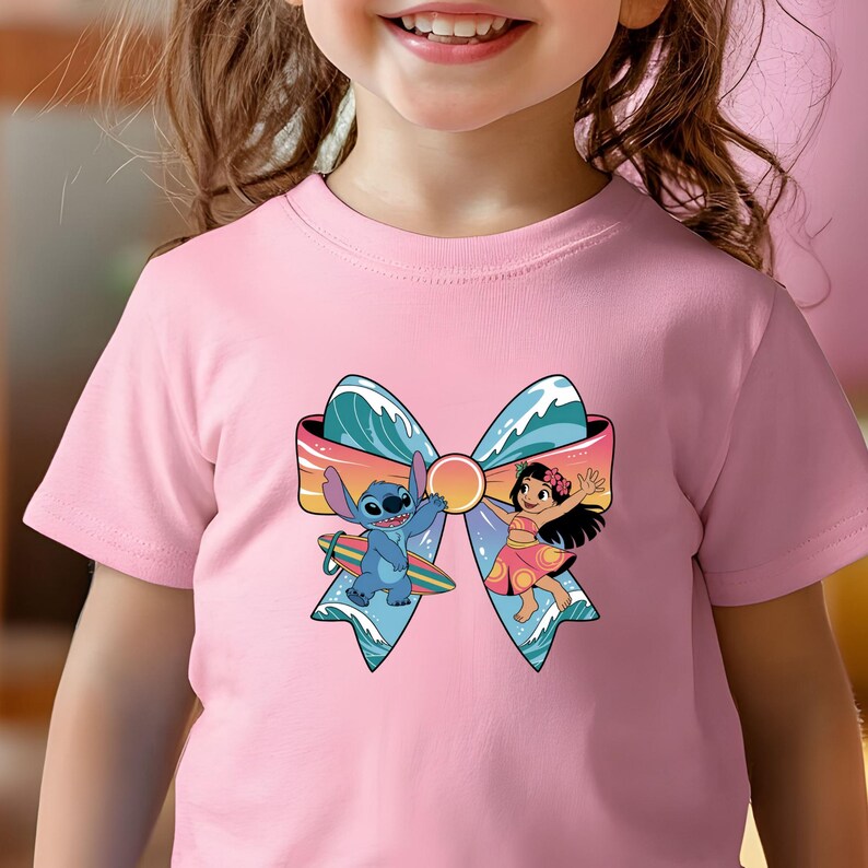 Transferencia DTF de Lilo y Stitch con lazo, impresión directa a ...