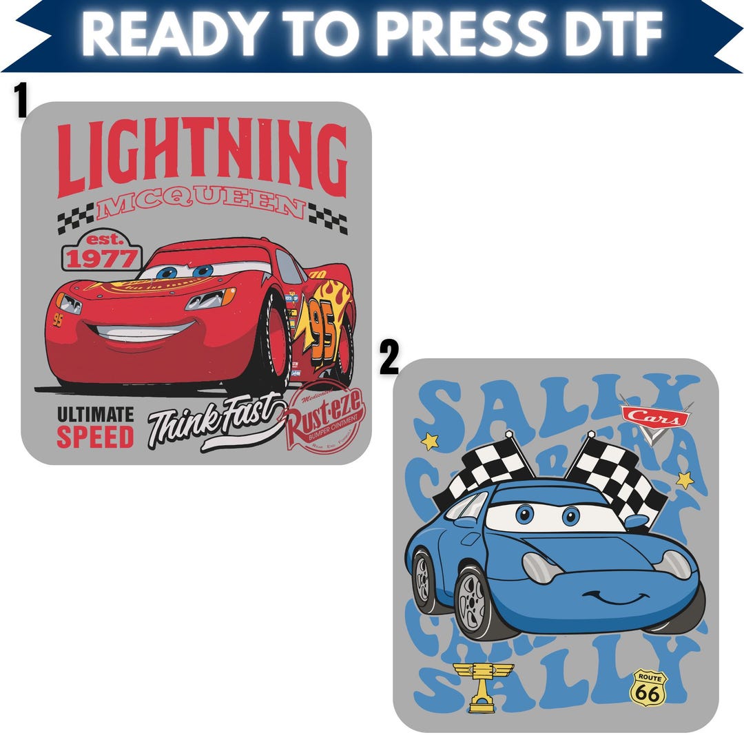 Custom Disney Cars Lightning DTF, Cars Clipart DTF, Cars Png, Cars ...