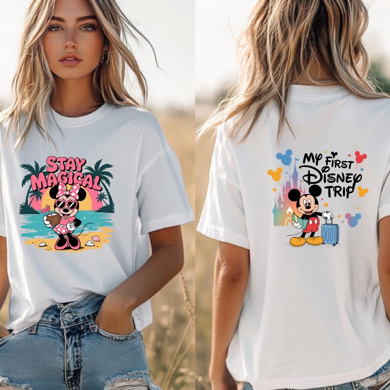 Disney Mickey and Minnie Mouse DTF Transfer | Disneyland Couple Trip ...