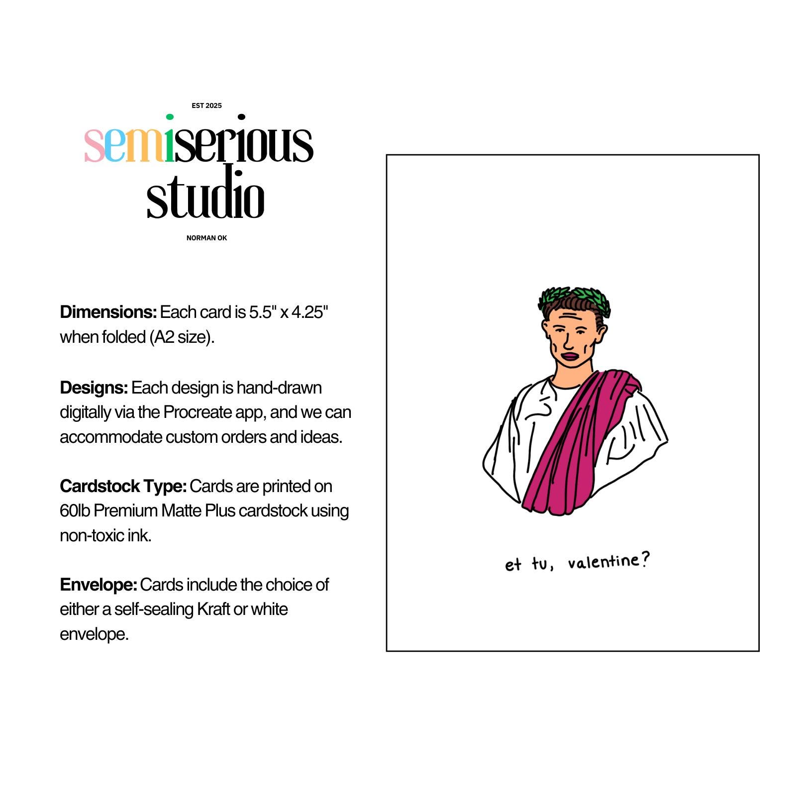 Caesar Valentines Day Card - Funny Roman Empire Pun Greeting Card for ...