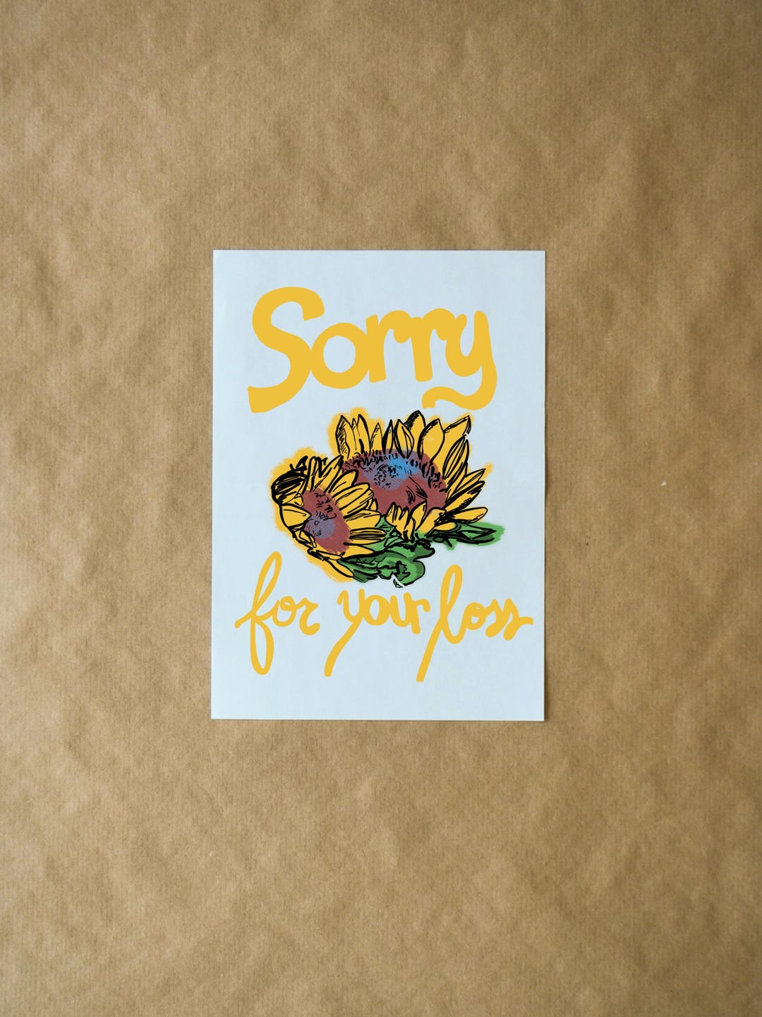 Sorry for Your Loss Sunflower Sympathy Card, Thoughtful Comfort for ...