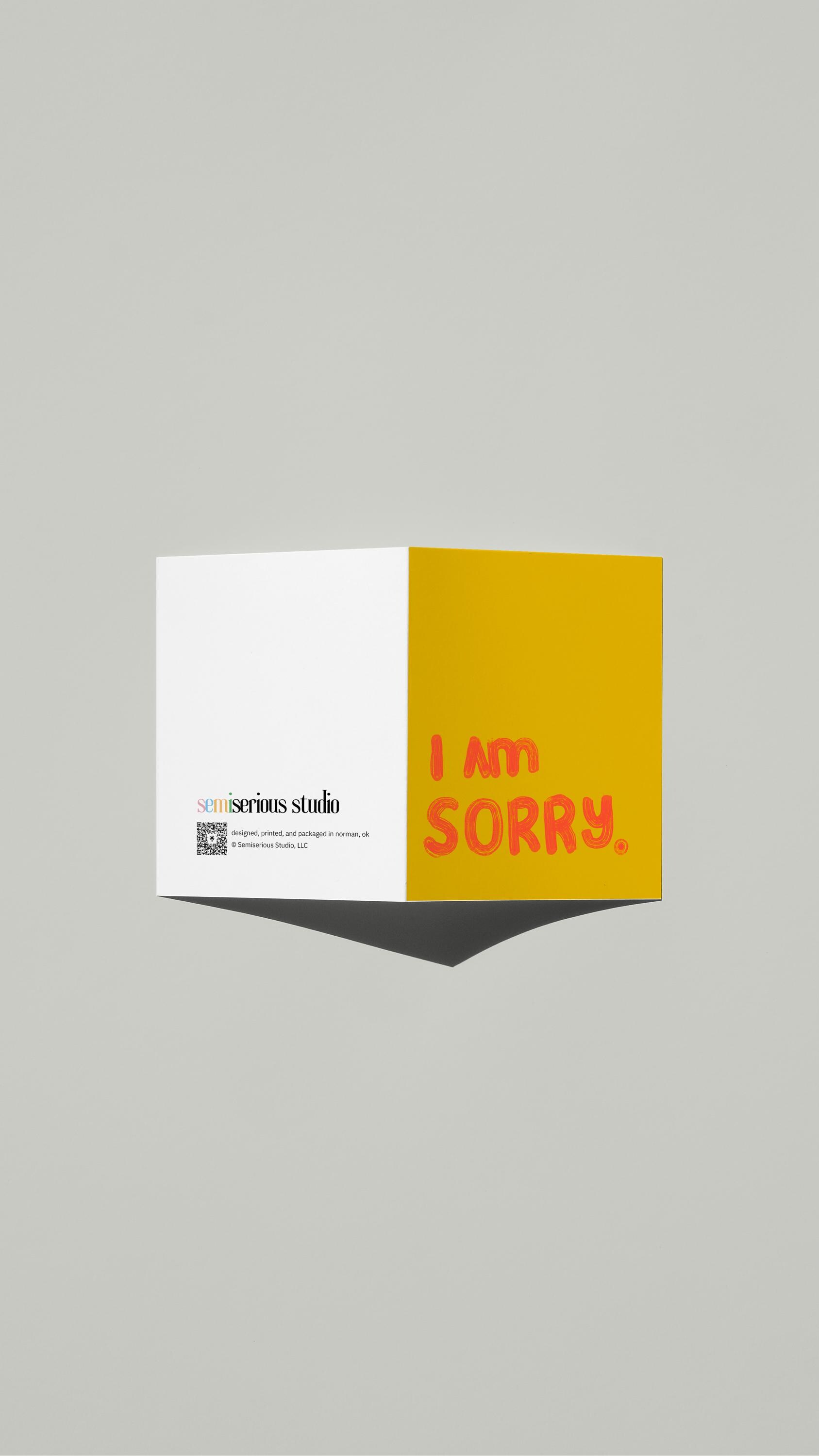 Simple Yellow Apology Card - Thoughtful I Am Sorry Note, Blank Inside ...