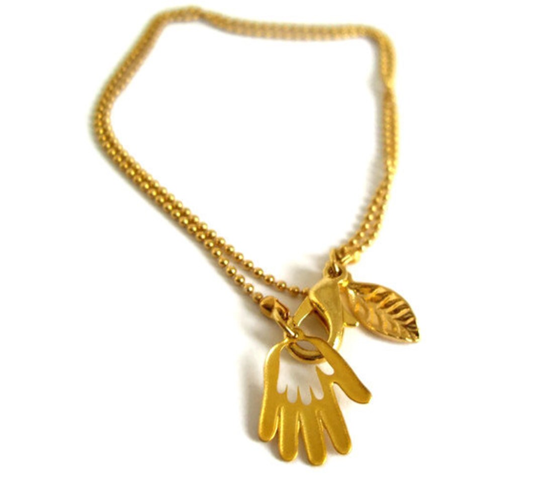 Gold Luck Bracelet With 24k Gold Plated Hamsa Hand Protection Charm - Etsy