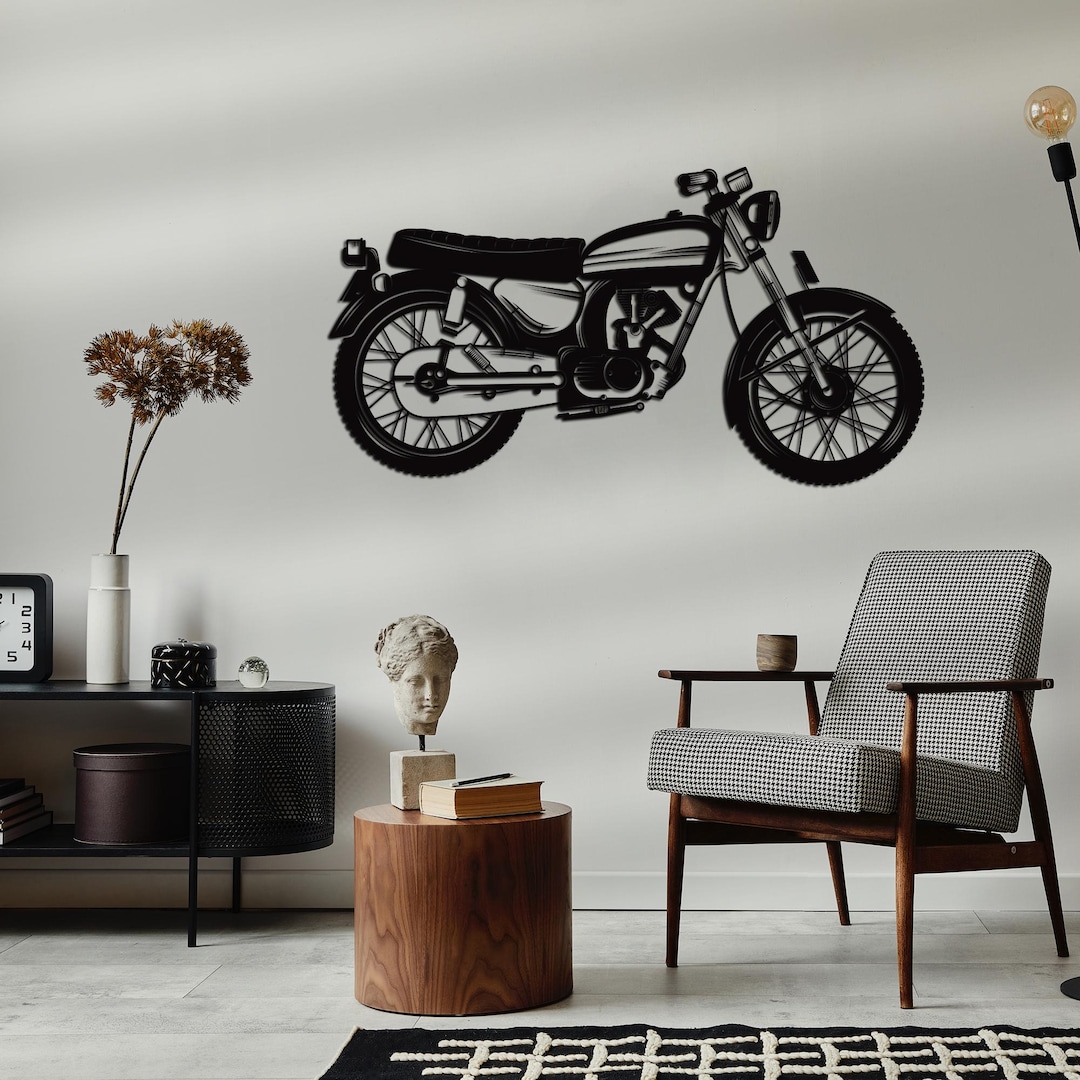 Motorcycle Metal Wall Decor, Metal Wall Art, Motorbike Wall Decor ...