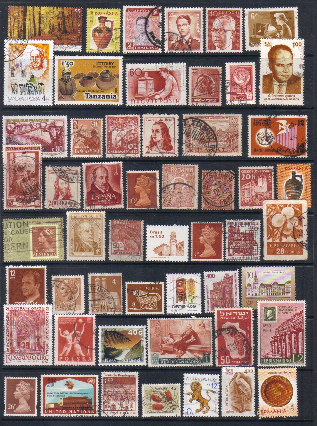 53 Rust Shades Postage Stamps for Art and Craft Junk - Etsy