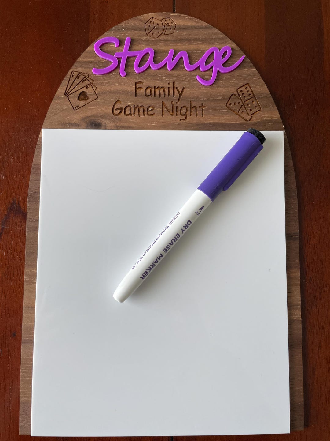 Game Night Scoreboard - Custom Wooden & Acrylic Scoreboard Includes Dry ...