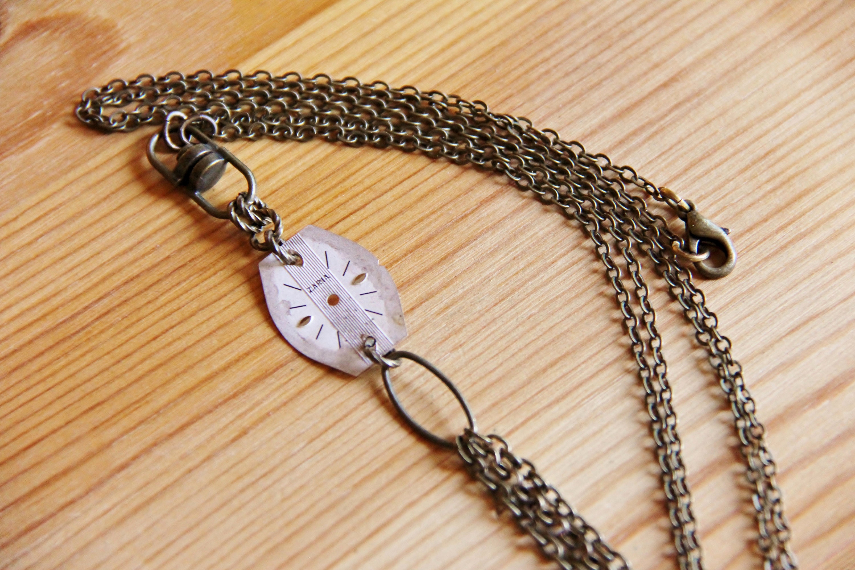 Reclaimed Long Vintage Watch Face Charm Steampunk Chain Tassel - Etsy