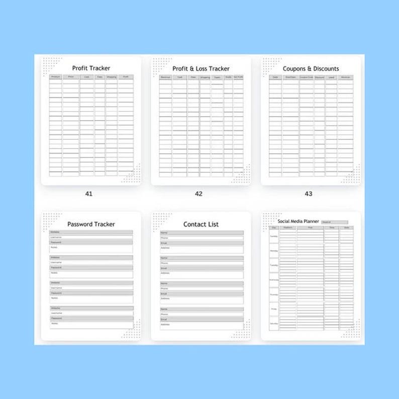 Printable Business Planner Bundle Product and Social Media Templates ...