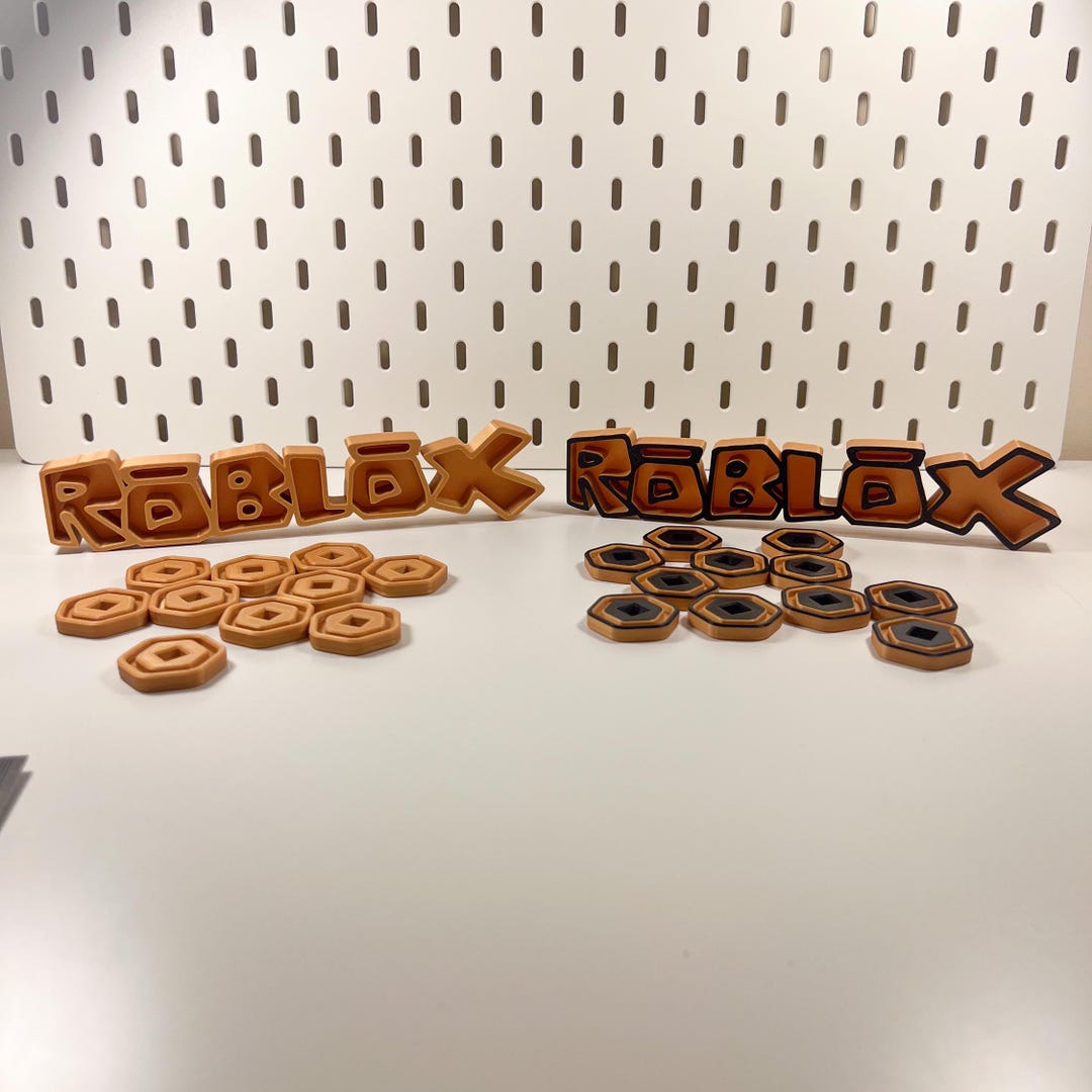 Robux Gold Coins & Roblox Logo Set-3d Printed Pretend Play Money, Fun ...