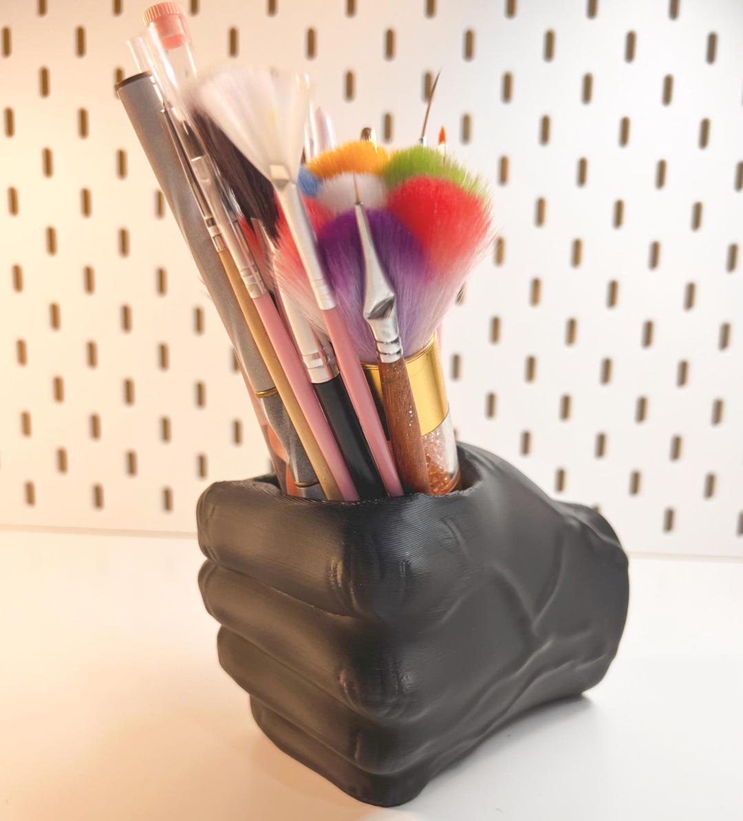 Fist Bump Pencil Holder - Multi-use Pen, Brush, & Small Item Storage ...