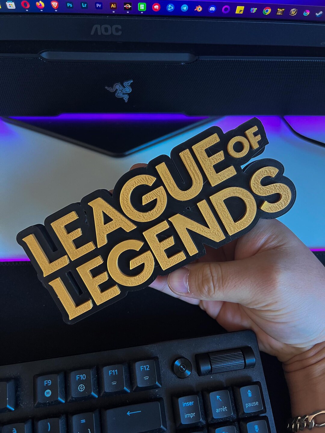 League of Legends 3D Printed Desk Sign – Custom Gamer Gift and Decor ...