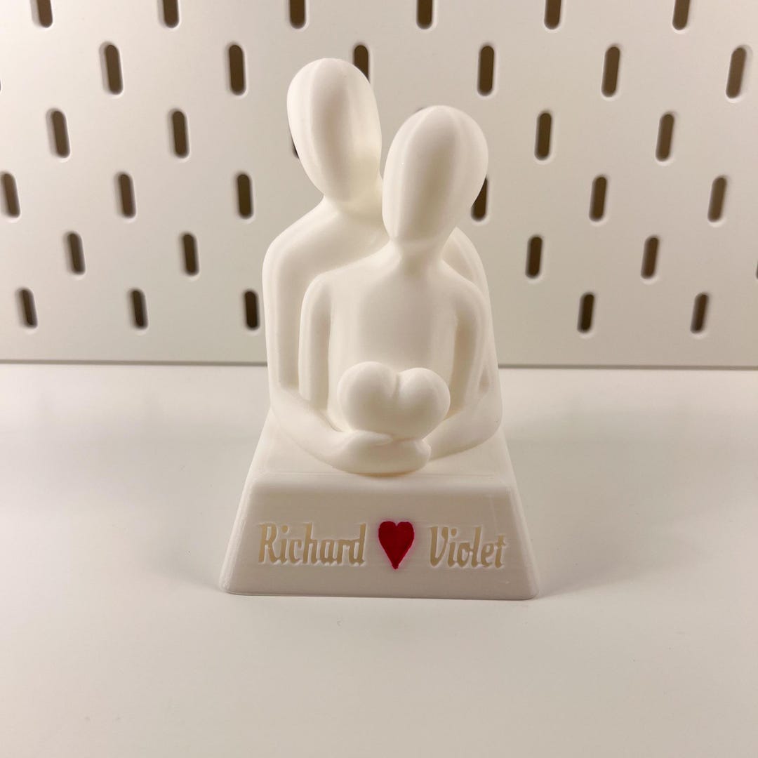 Personalized Couple Hug Sculpture Custom Names or Initials, Romantic ...