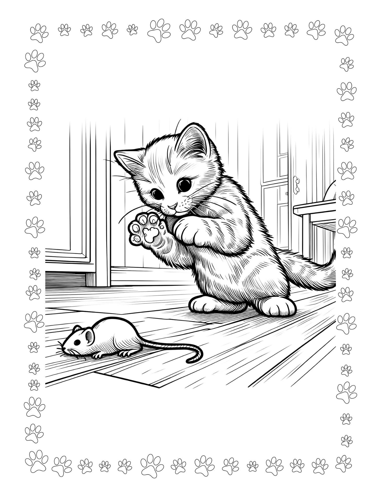 30-page Printable Kitten Coloring Bundle – Adorable Designs for Kids ...