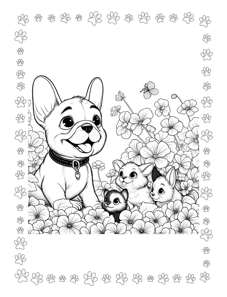 30 Digital Page Bundle: Frenchie Puppy Hiking Adventure Coloring Book ...