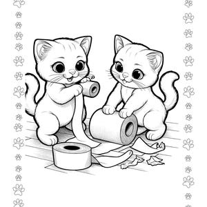 30-page Printable Kitten Coloring Bundle – Adorable Designs for Kids ...