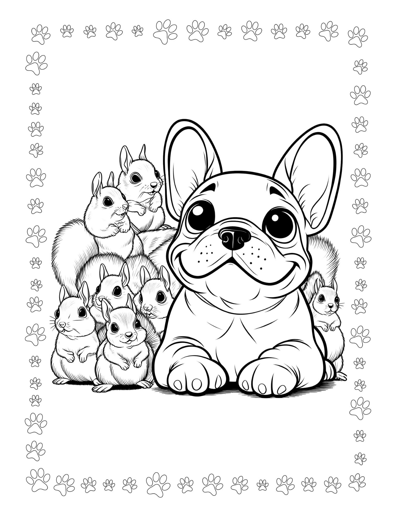 10 Digital Pages: Frenchie Puppy Hiking Adventure Coloring Book – Fun ...
