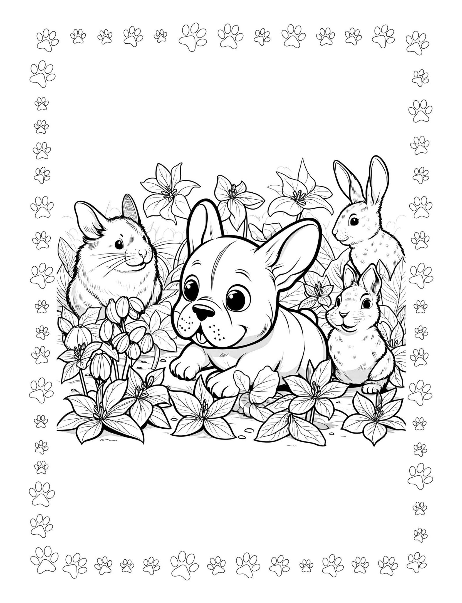 10 Digital Pages: Frenchie Puppy Hiking Adventure Coloring Book – Fun ...