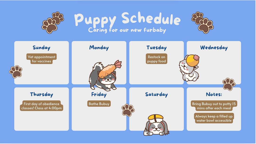 Adorable Puppy Care Weekly Planner With Bonus Sticker Pages | Digital ...