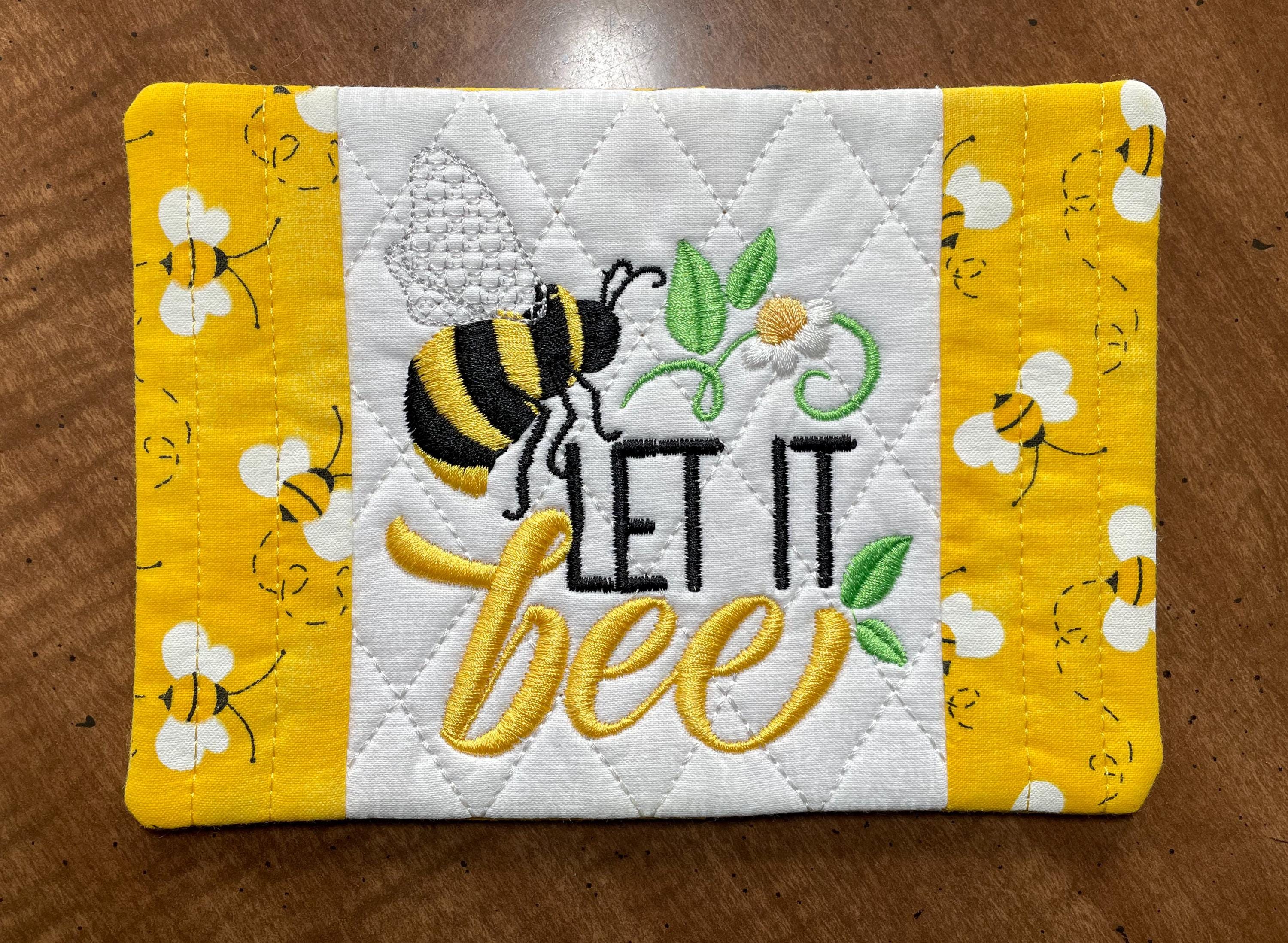 Quilted Mug Rug, "let It Bee" Small Snack Mat, Bees. - Etsy