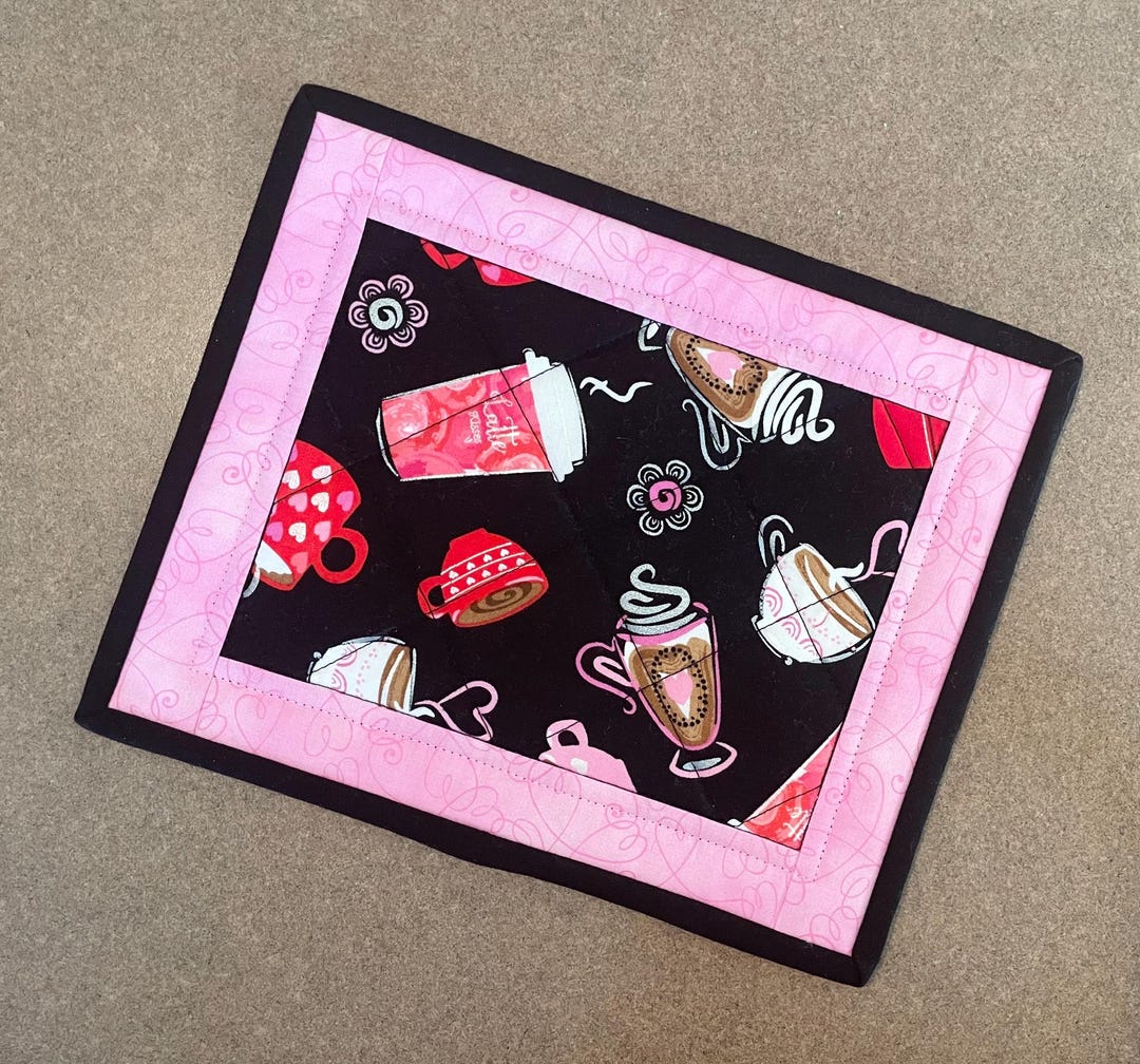 Quilted Coffee Mug Rug, Valentine Latte Snack Mat, Item #159 - Etsy