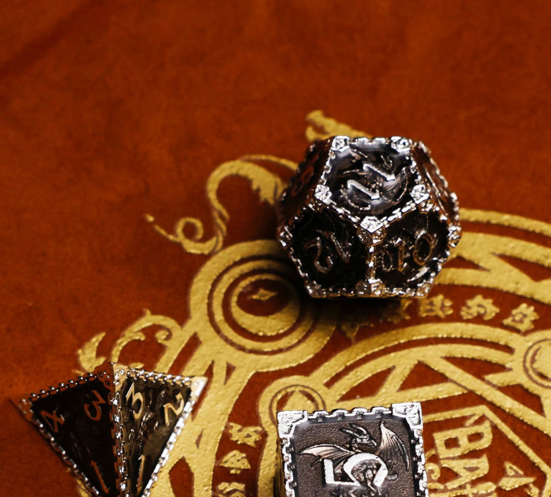 Black Gold Dragon Dice Set, Gold Dragon Dice, Epic Dice Set, Black ...
