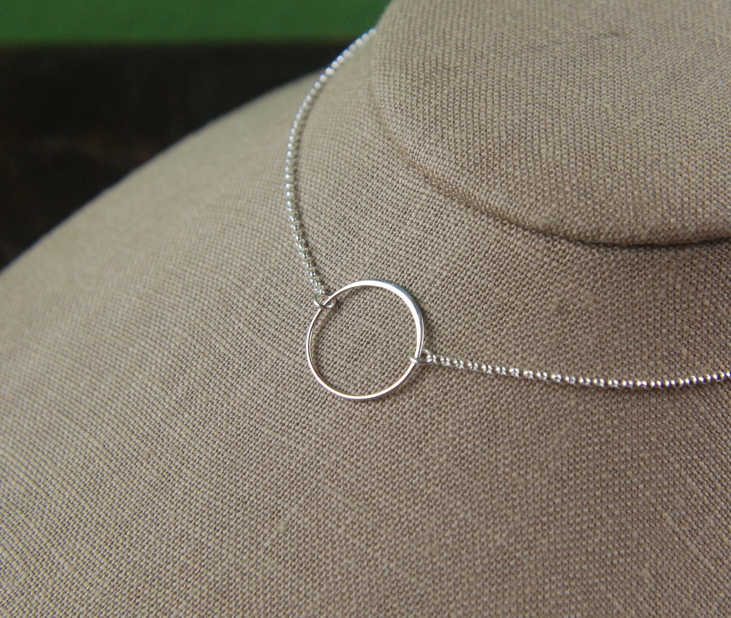 Large circle necklace in sterling silver silver circle large | Etsy