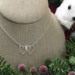 Connected Hearts Necklace in Sterling Silver, Interlocking, Entwined ...
