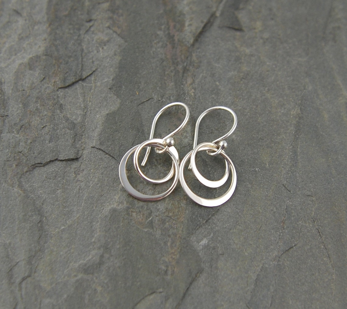 Entwined Circle Earrings in Sterling Silver Hoop Earrings | Etsy
