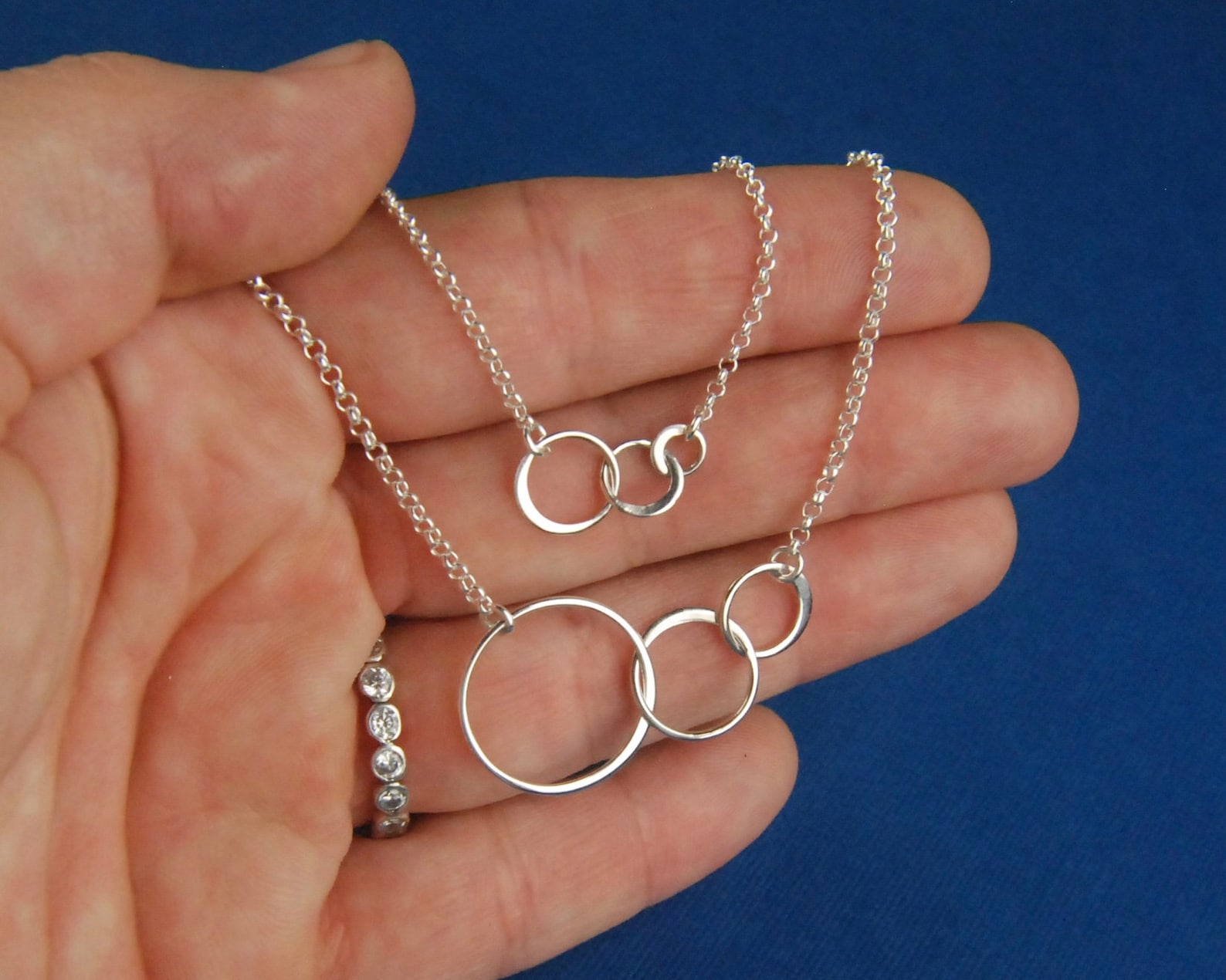Linked Circles Infinity Necklace in Sterling Silver Entwined - Etsy