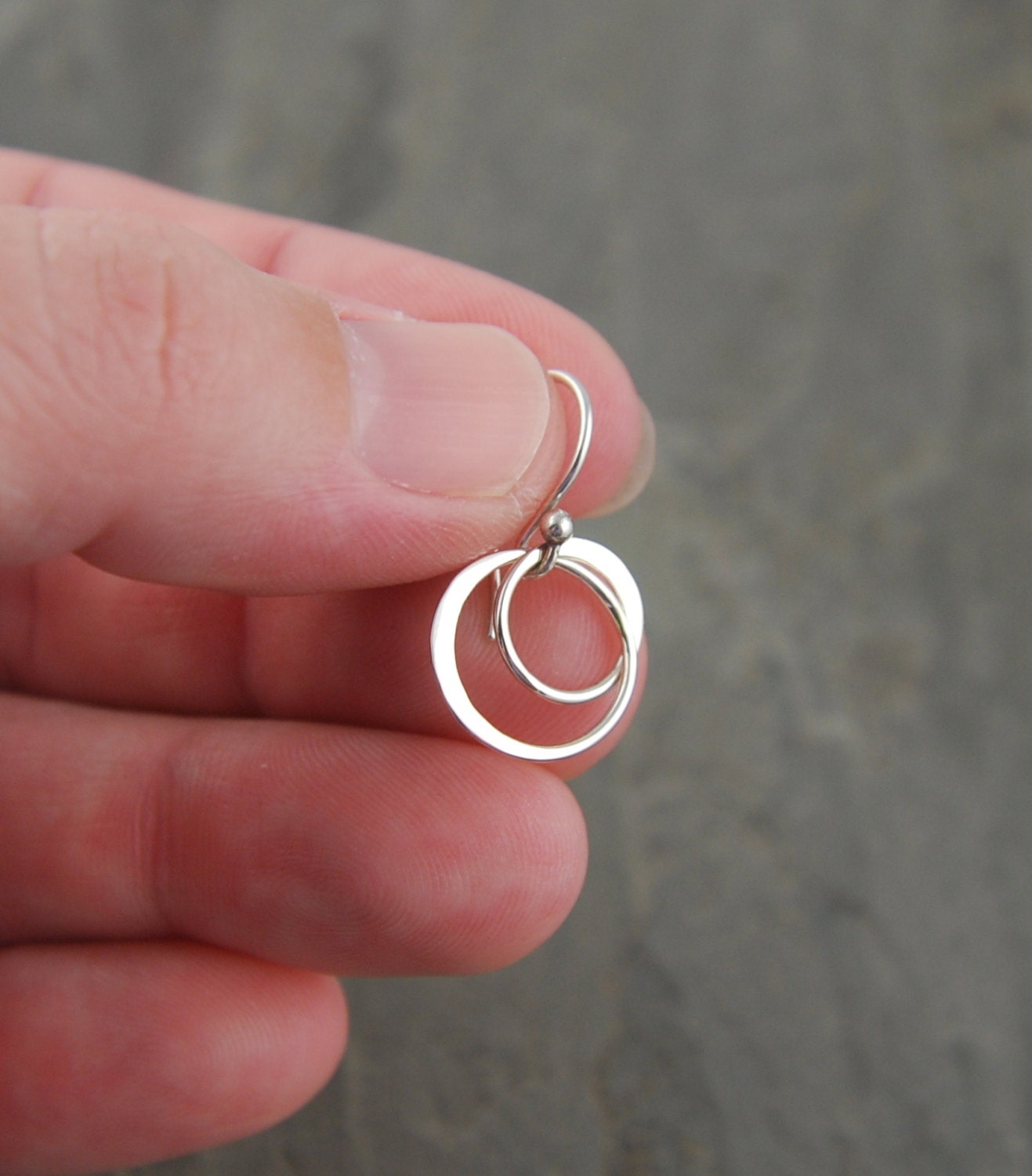 Entwined Circle Earrings in Sterling Silver Hoop Earrings - Etsy