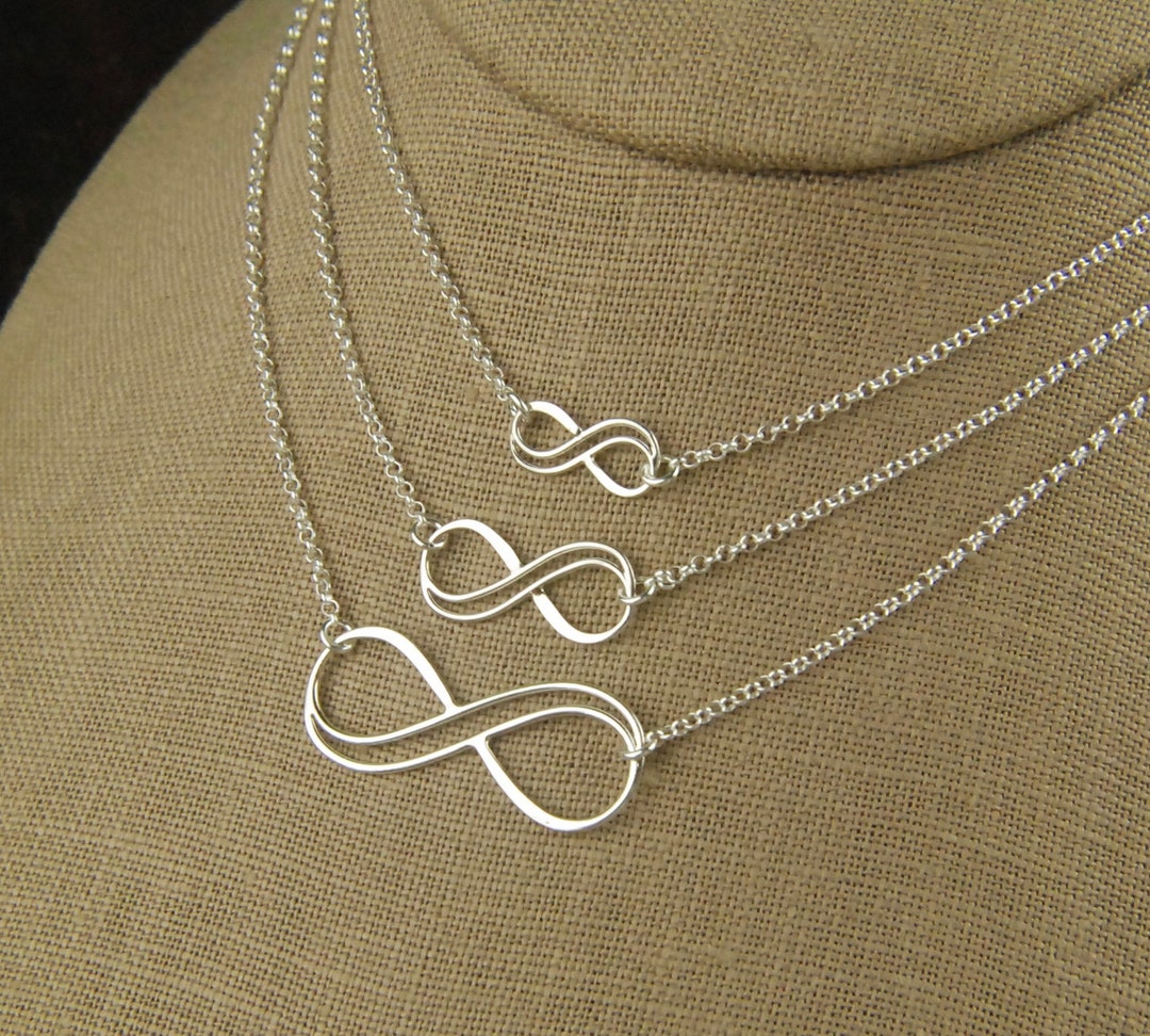 Sterling Silver Double Infinity Necklace, Infinity Knot, Infinity ...