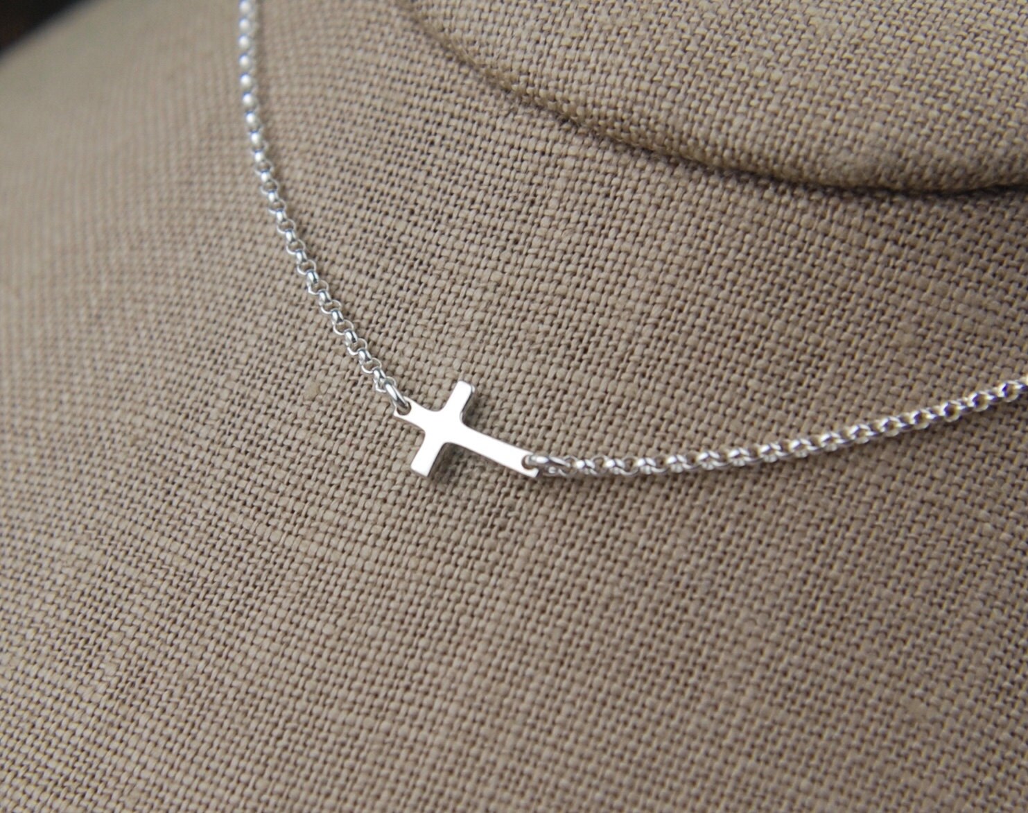 Sideways cross necklace sterling silver cross gold cross | Etsy