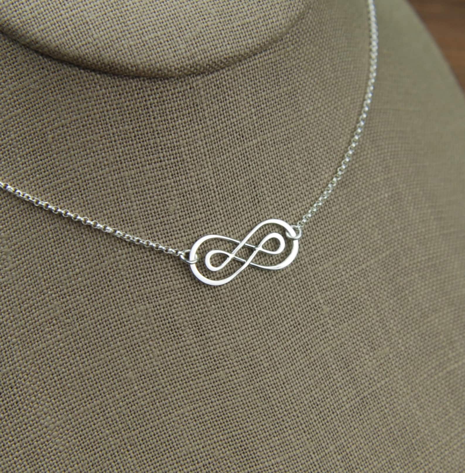Double Infinity Necklace in Sterling Silver Sterling Silver - Etsy