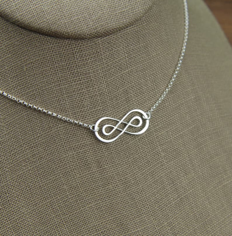 Sterling Silver Double Infinity Necklace: Eternity Friendship Symbol - Etsy