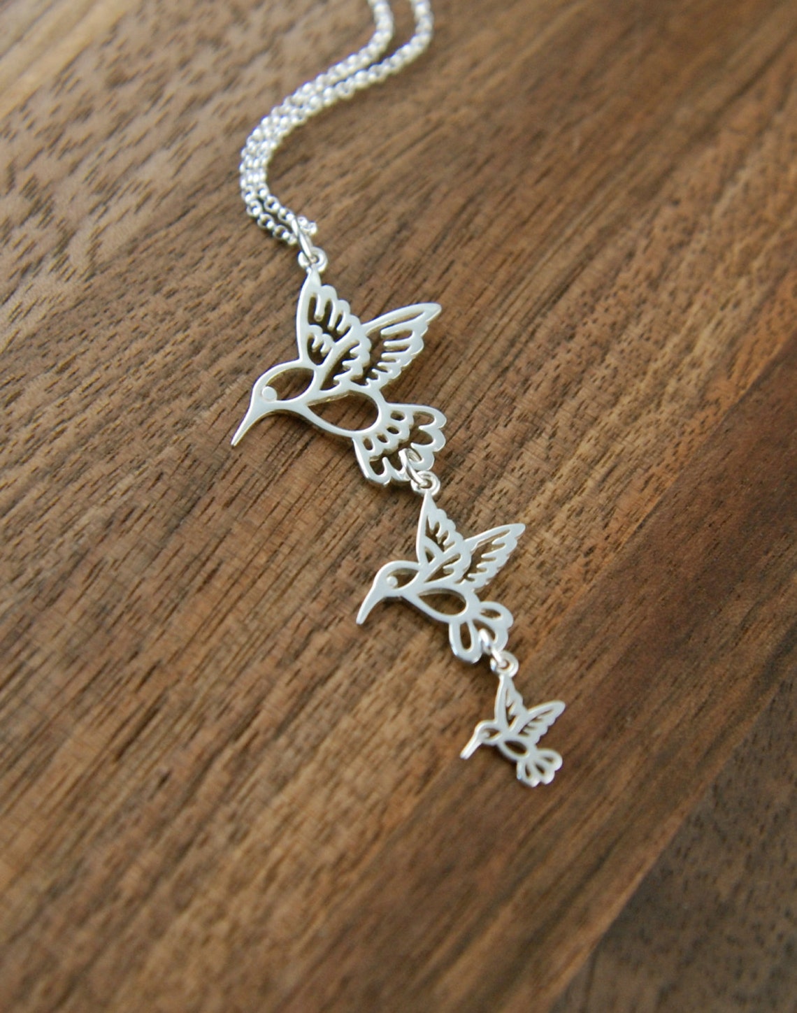 Mother and Daughters Hummingbird Charm Necklace in Sterling - Etsy